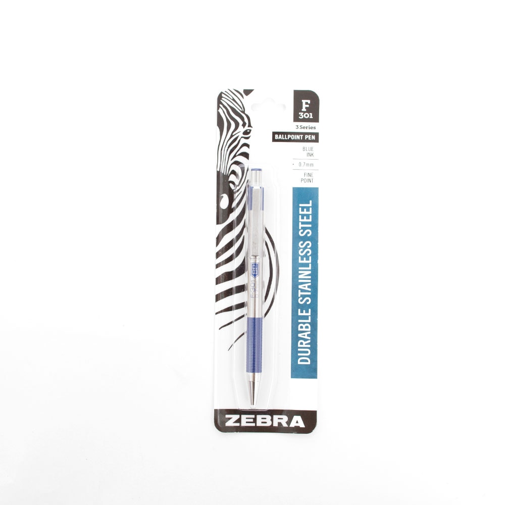 Zebra F-301 Ballpoint Pen Blue Carded 1 Pack